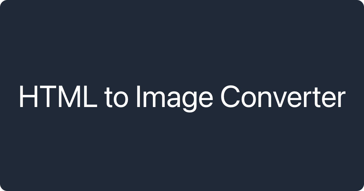 HTML to Image Converter